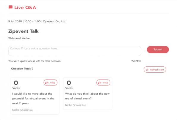 ระบบ Live Q&A จาก Zipevent ฟีเจอร์ถามตอบบนเวที สร้างปฏิสัมพันธ์งานอีเว้นท์!